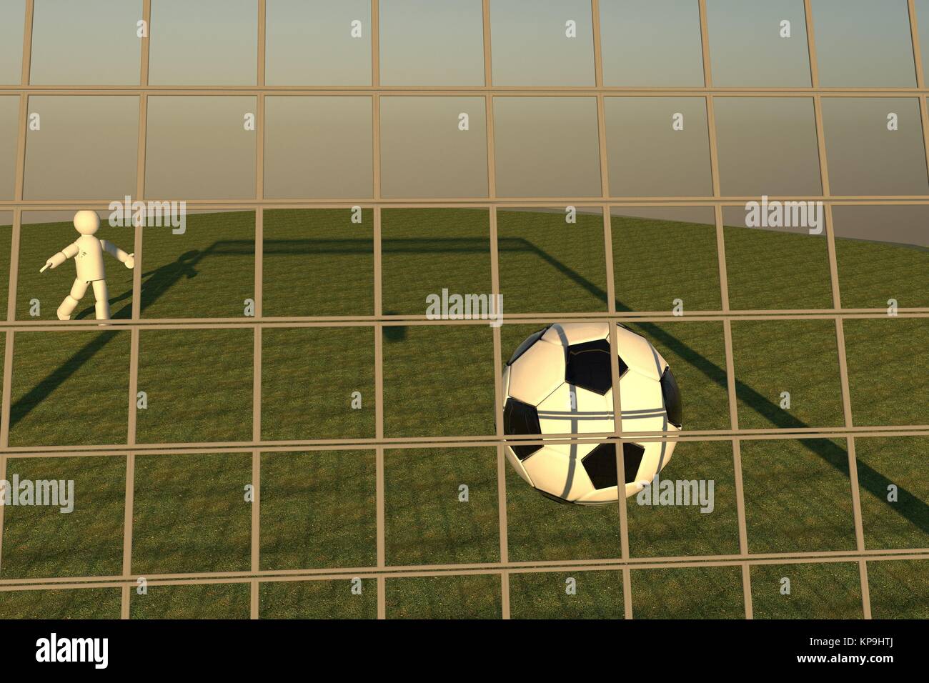 Ball in goal Stock Photo - Alamy