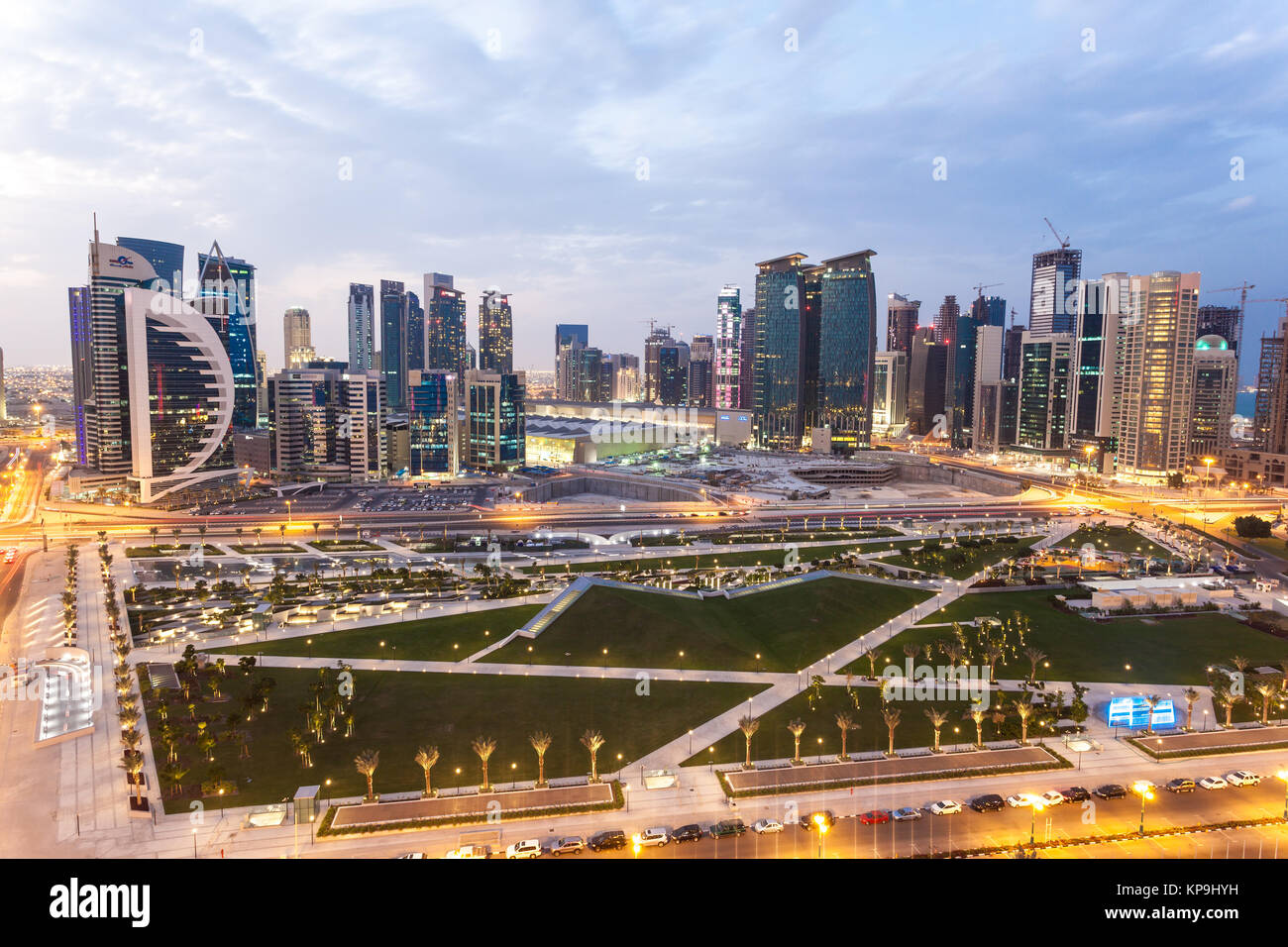 Doha downtown at dusk Stock Photo - Alamy