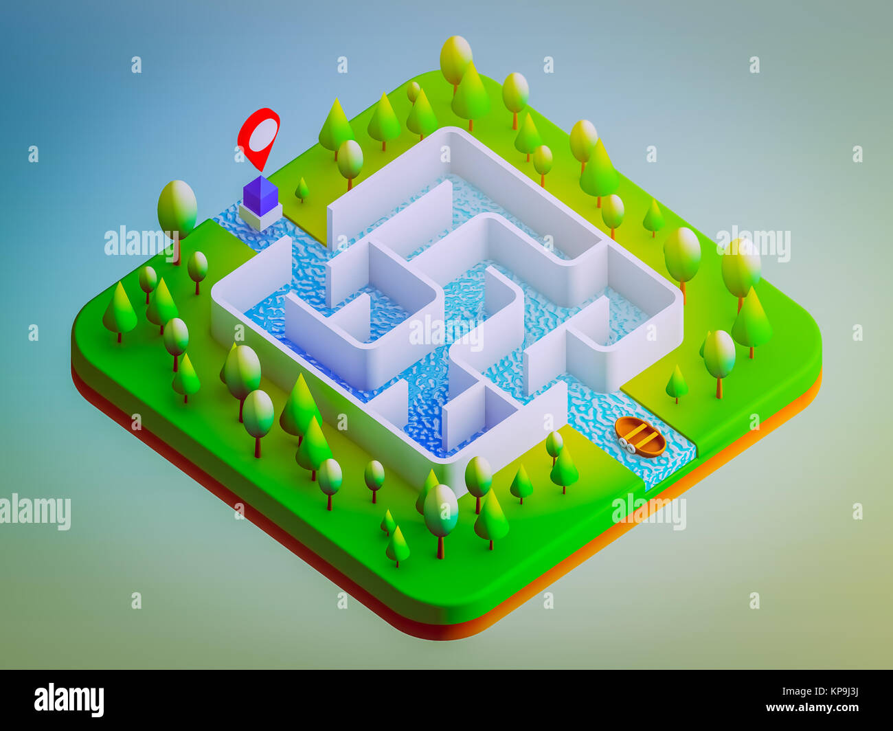 boat are about to enter the maze Stock Photo - Alamy