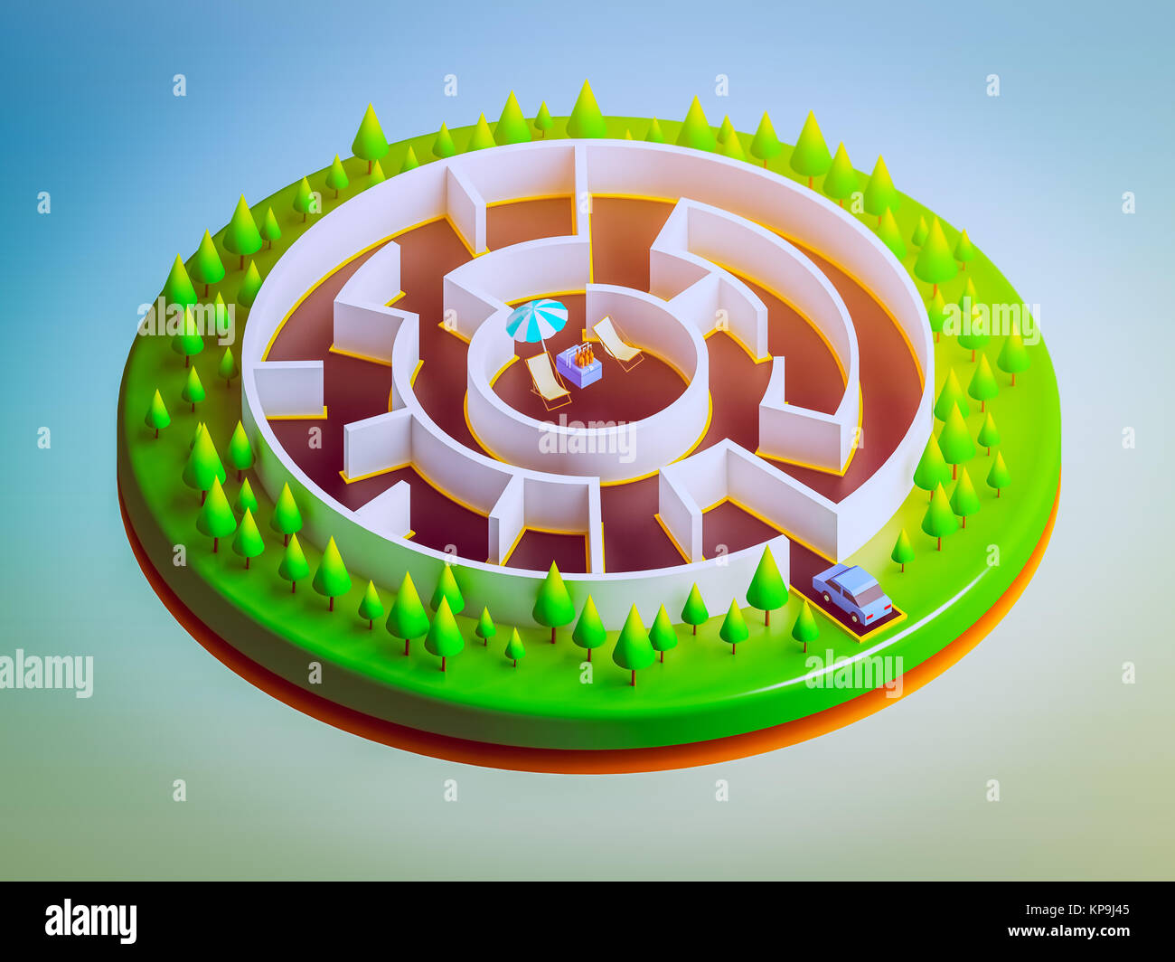 Cars are about to enter the maze Stock Photo - Alamy