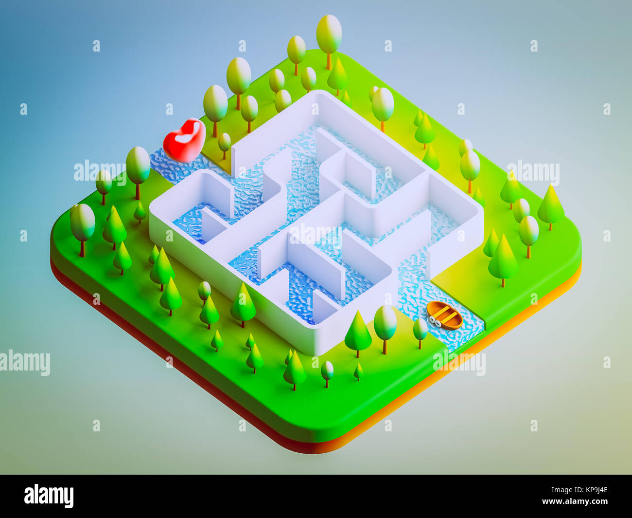 boat are about to enter the maze Stock Photo - Alamy