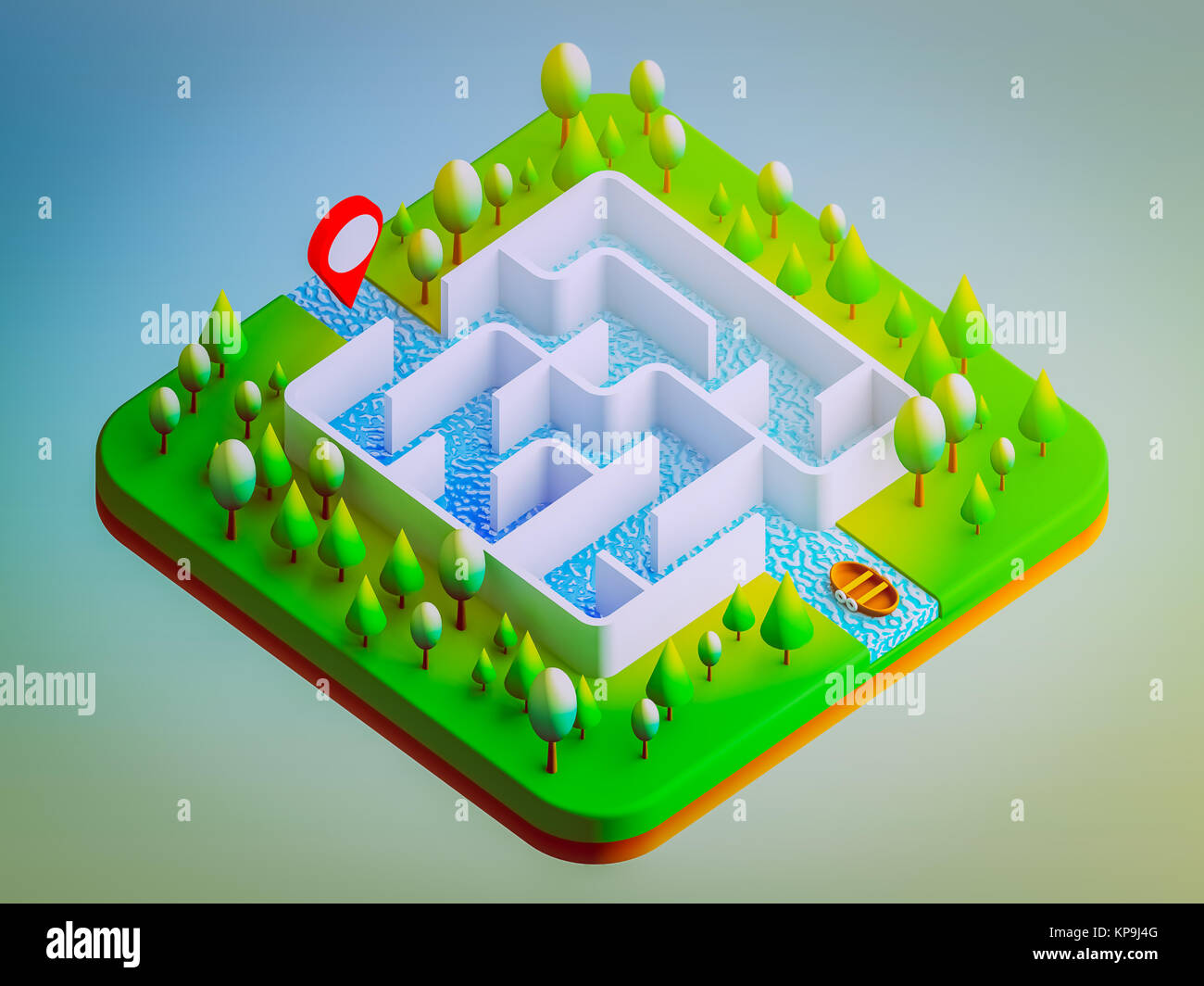 boat are about to enter the maze Stock Photo - Alamy