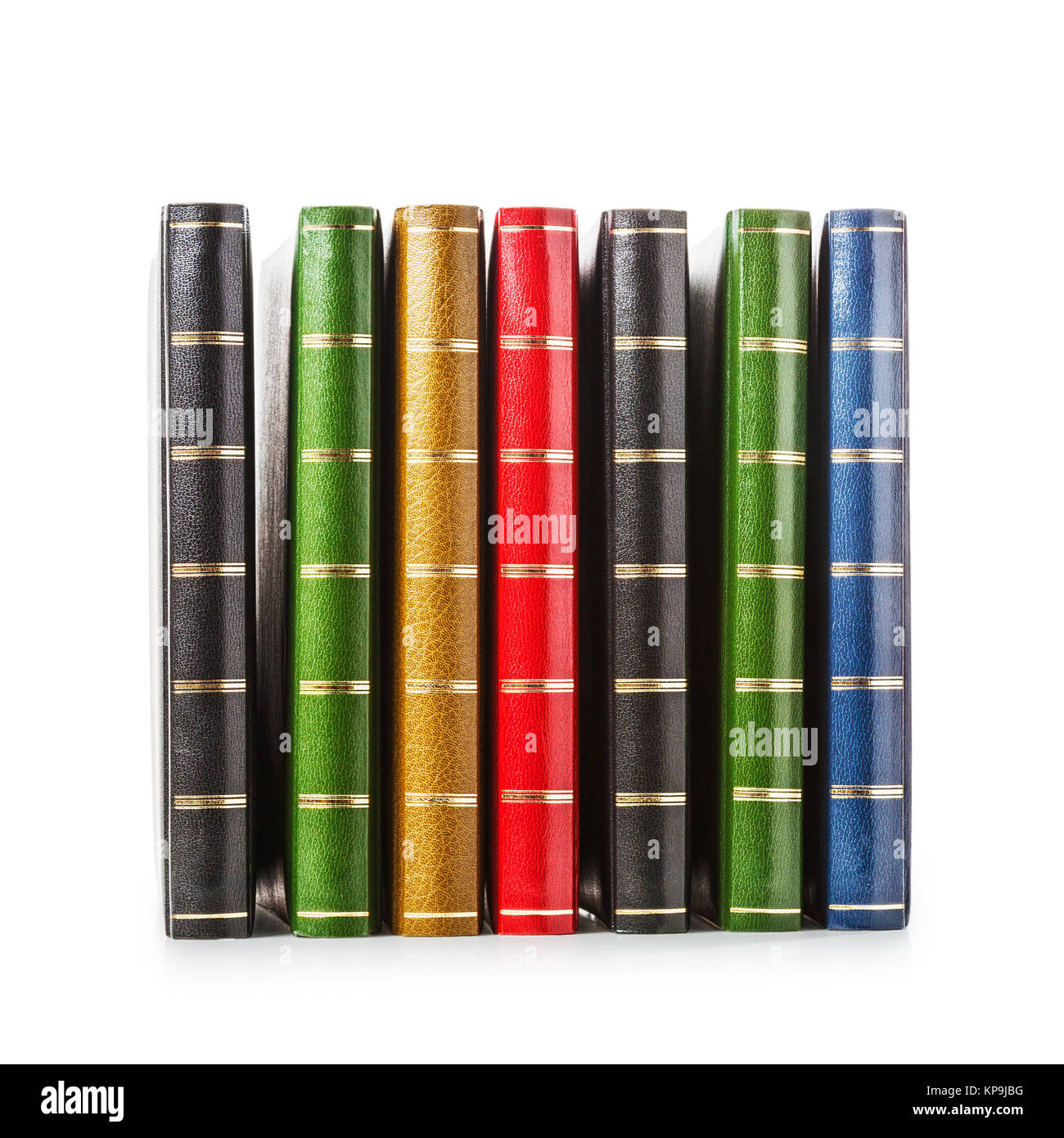 Photo albums.Vintage books in a row isolated on white background ...