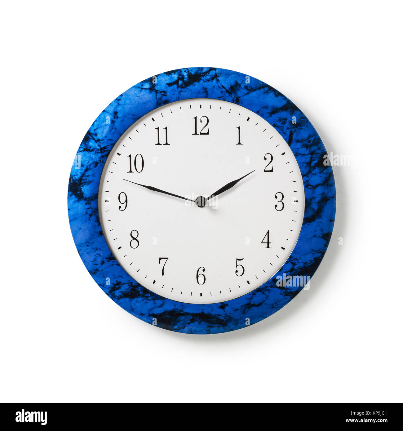 Blue wall clock isolated on white background. Design element. Single ...