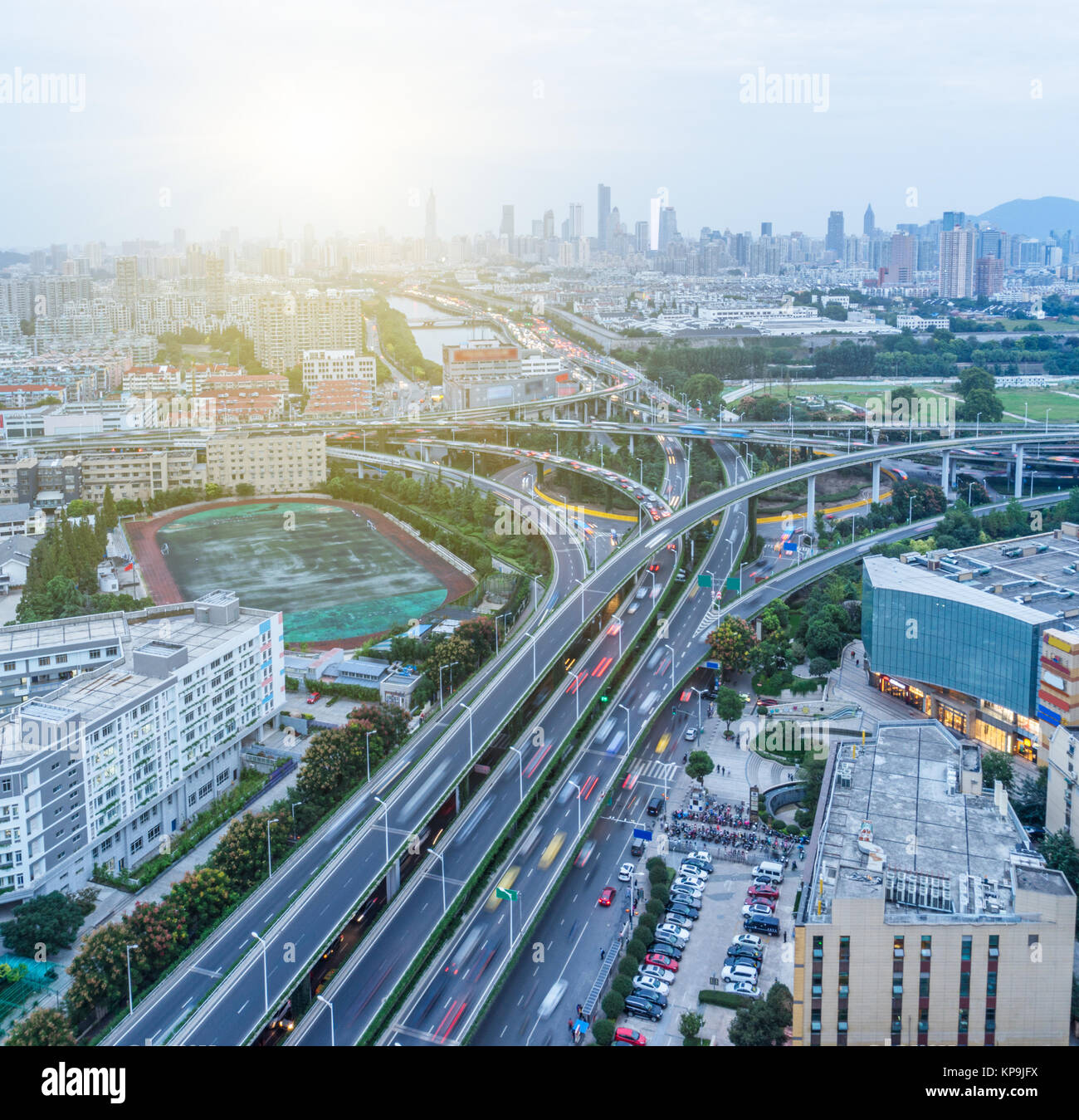 Aerial View of Shanghai overpass in China Stock Photo - Alamy