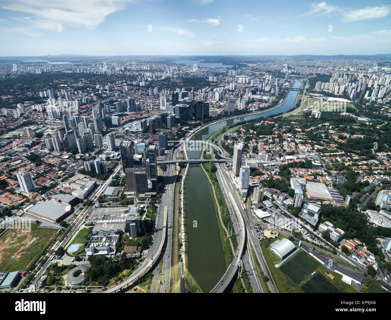Aerial view of Marginal Pinheiros in Sao Paulo, Brazil Stock Photo - Alamy