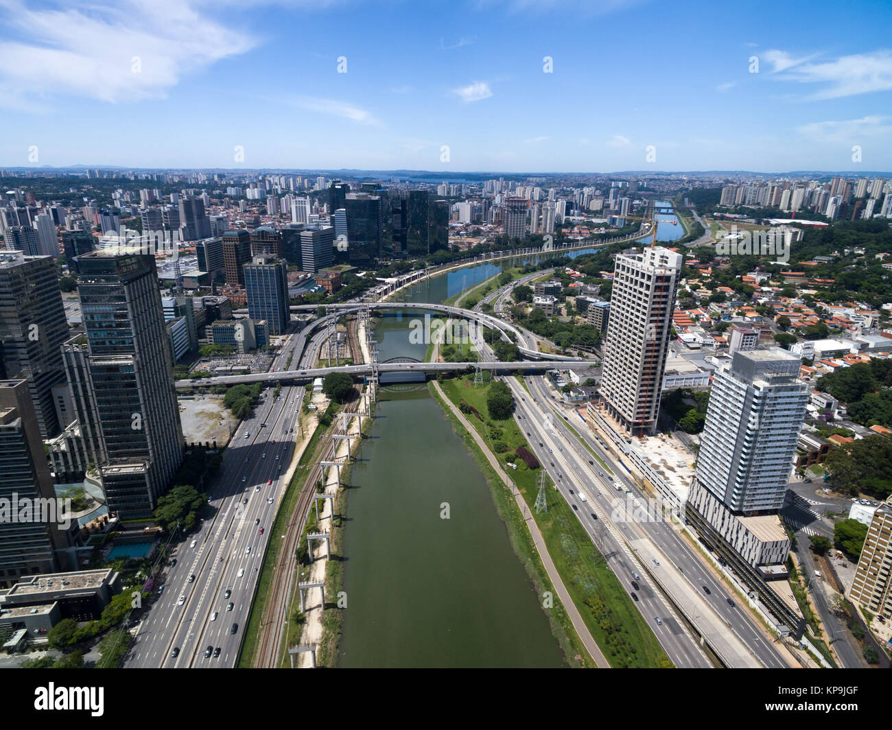 Aerial view of Marginal Pinheiros in Sao Paulo, Brazil Stock Photo - Alamy