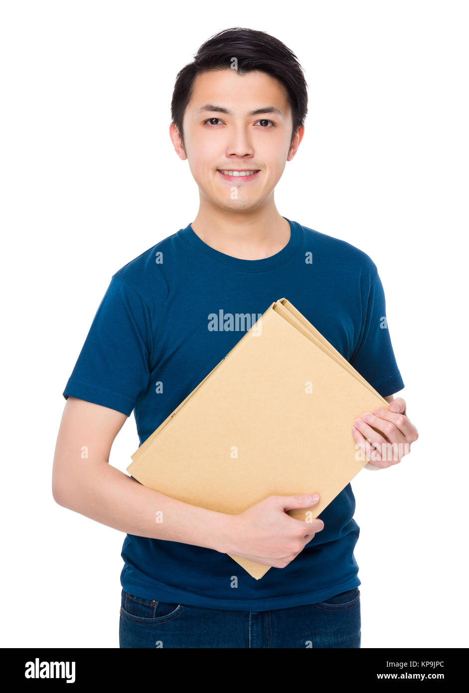 Man hold with folder Stock Photo - Alamy