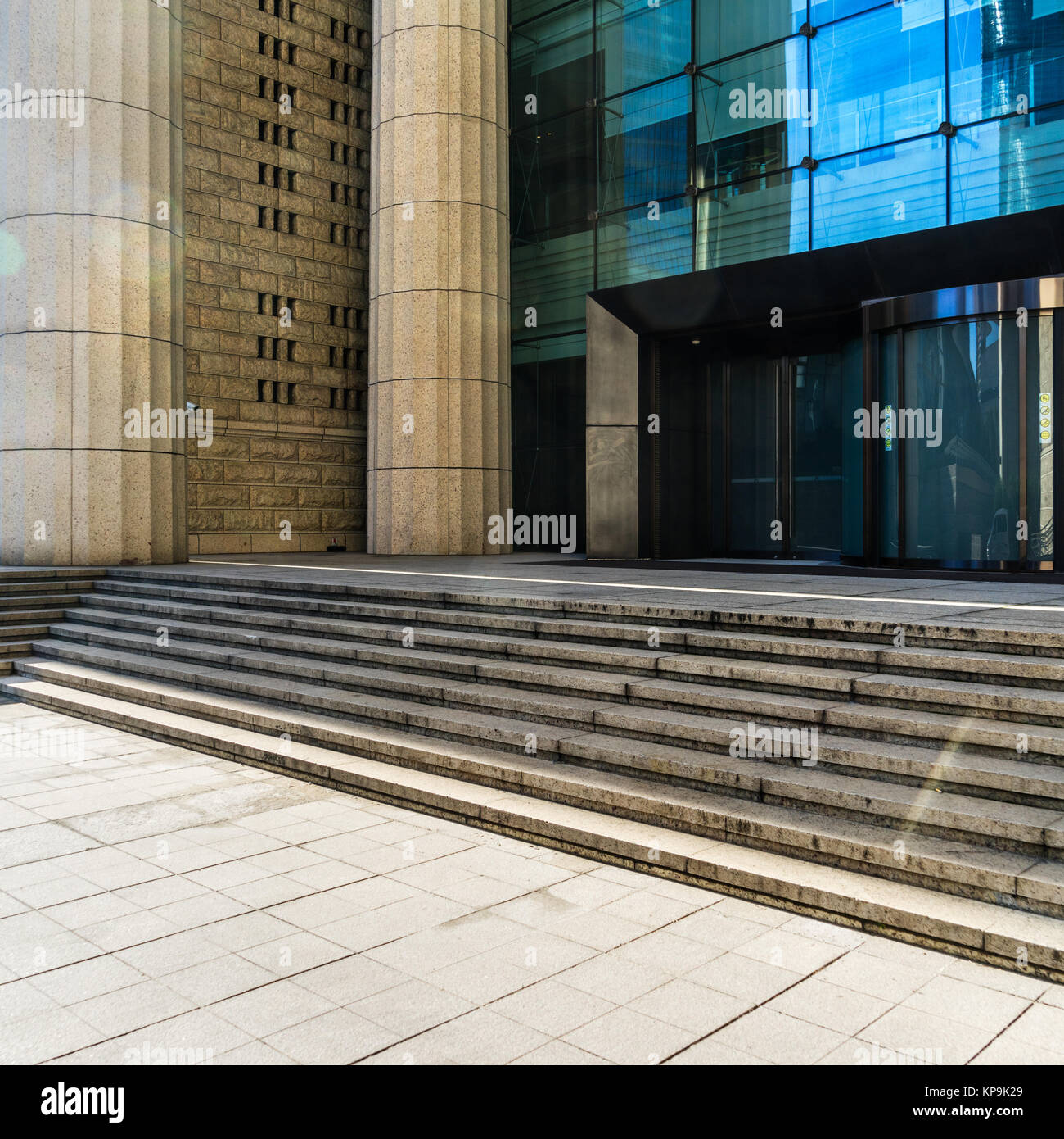 Grey marble column details on building in Shanghai,China Stock Photo ...