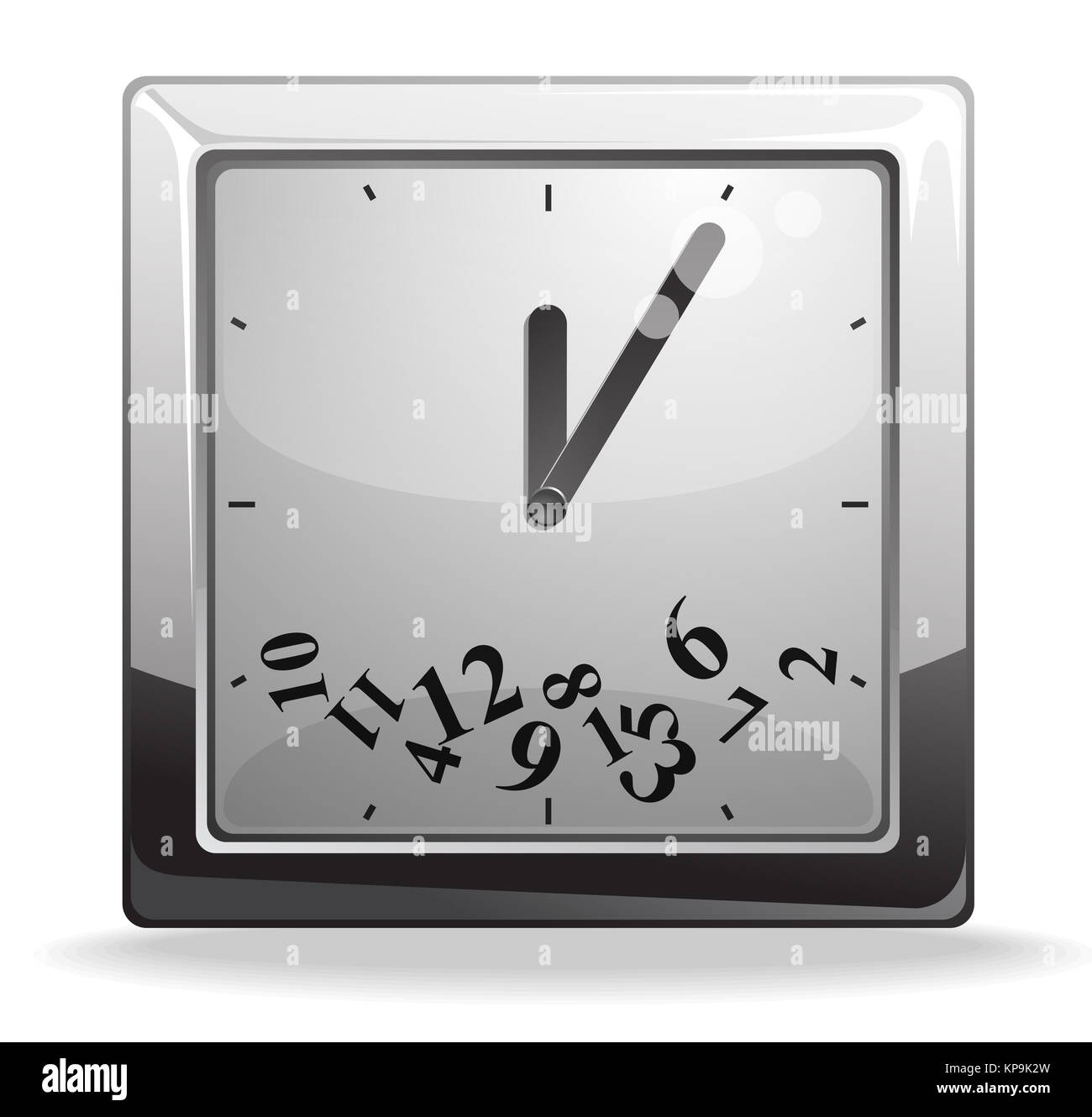 Square clock vector illustration Stock Photo - Alamy