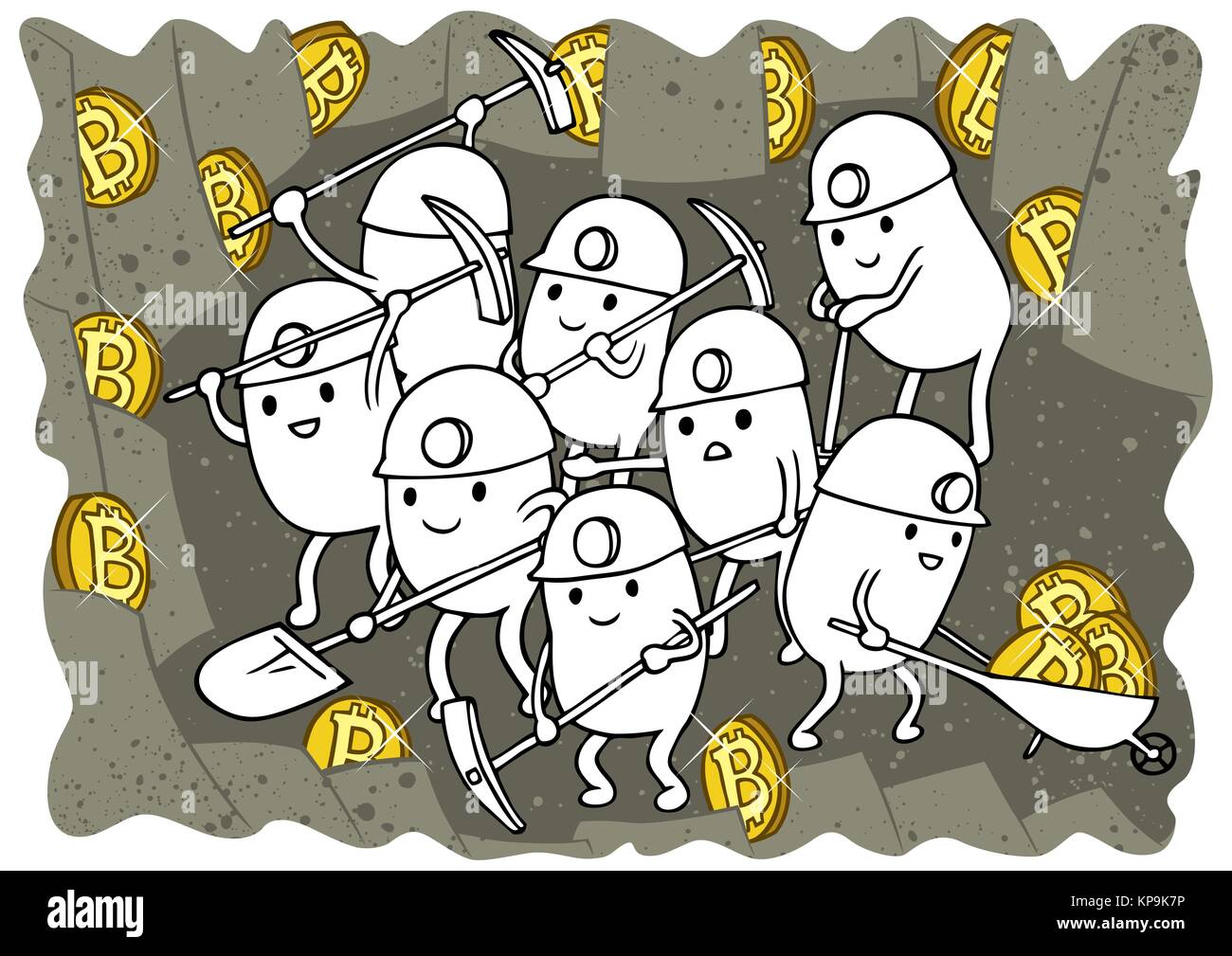 Bitcoin Mining Doodle Stock Vector Image & Art - Alamy