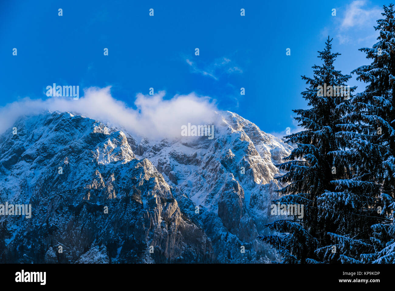 Beautiful winter landscape with Carpati Piatra Craiului mountains in ...