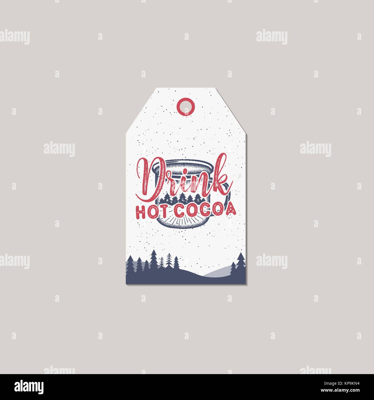 Merry Christmas and New Year gift tag. Holiday card concept with xmas ...