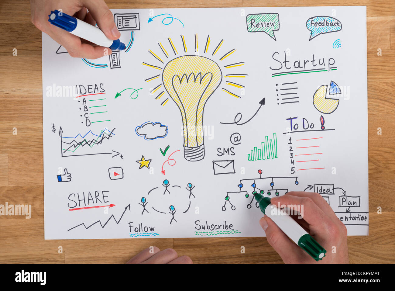 Businessmen Making Strategy At Desk Stock Photo - Alamy