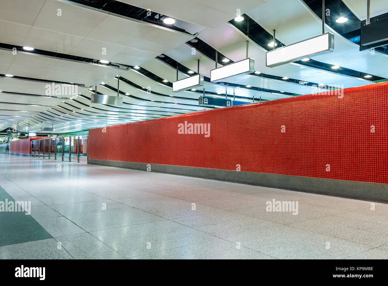 modern hallway of airport or subway station in city of China Stock ...