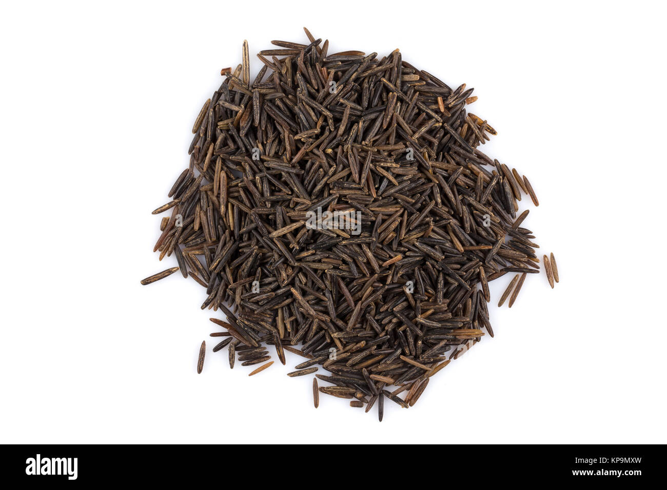 Heap of wild rice on white background Stock Photo - Alamy