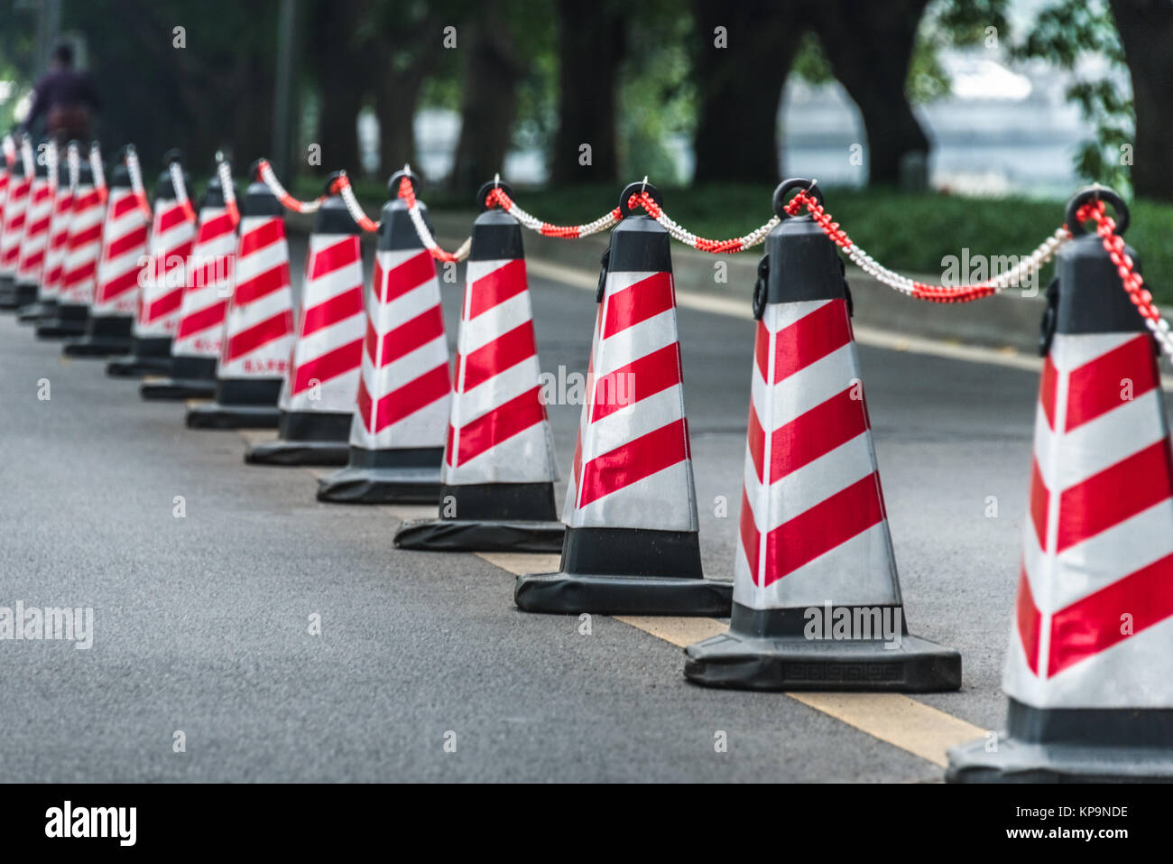 Traffic Cones On Road Stock Photo - Alamy