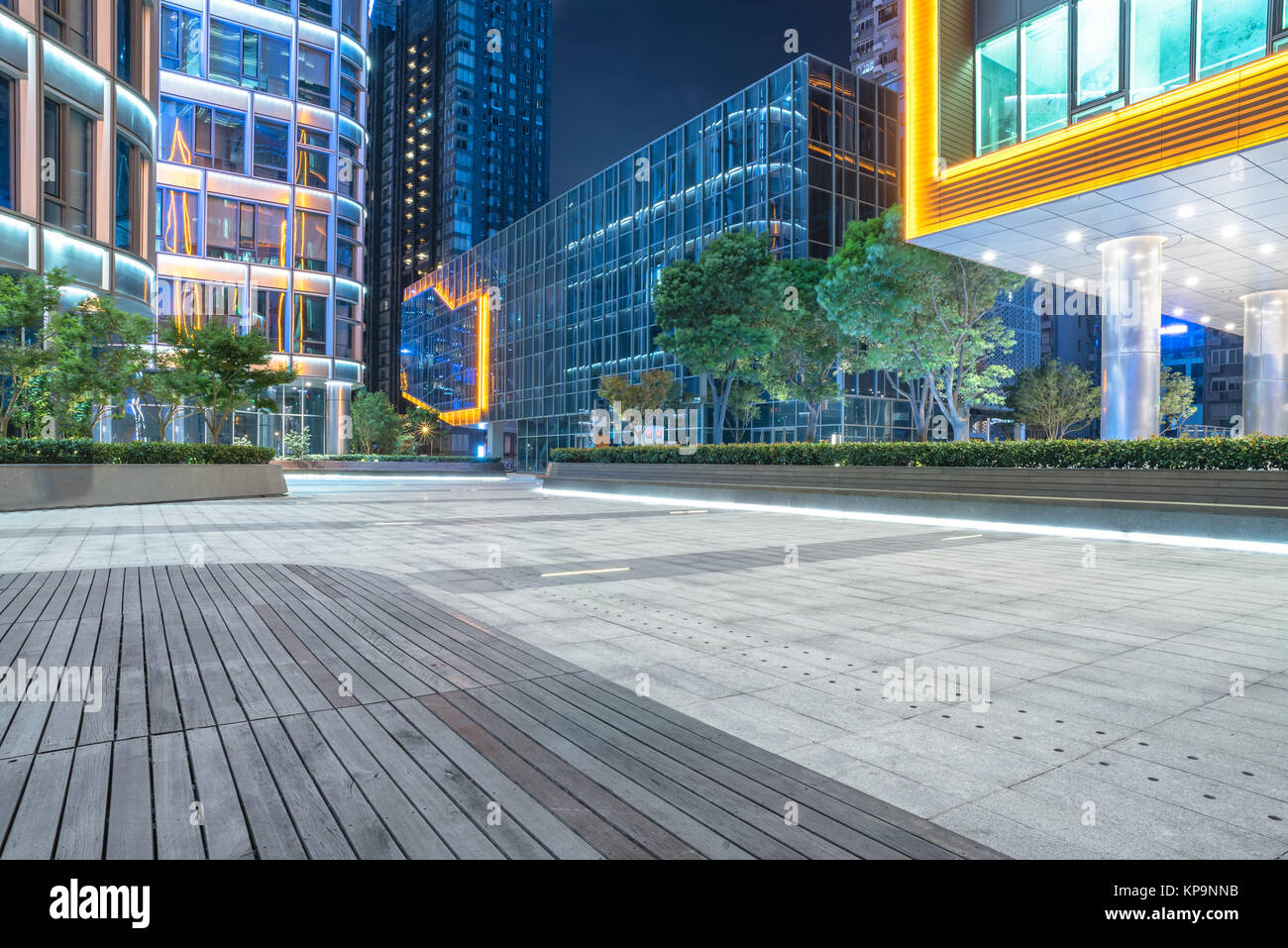 empty brick floor front of modern building in Shanghai Stock Photo - Alamy