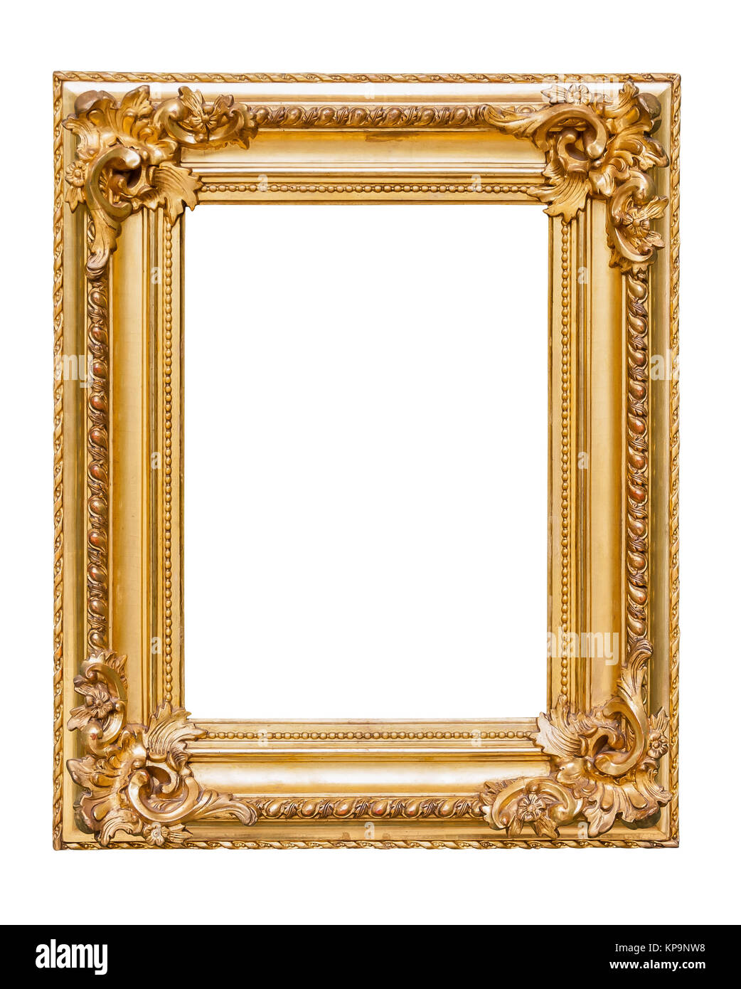 rectangle decorative golden picture frame Stock Photo - Alamy