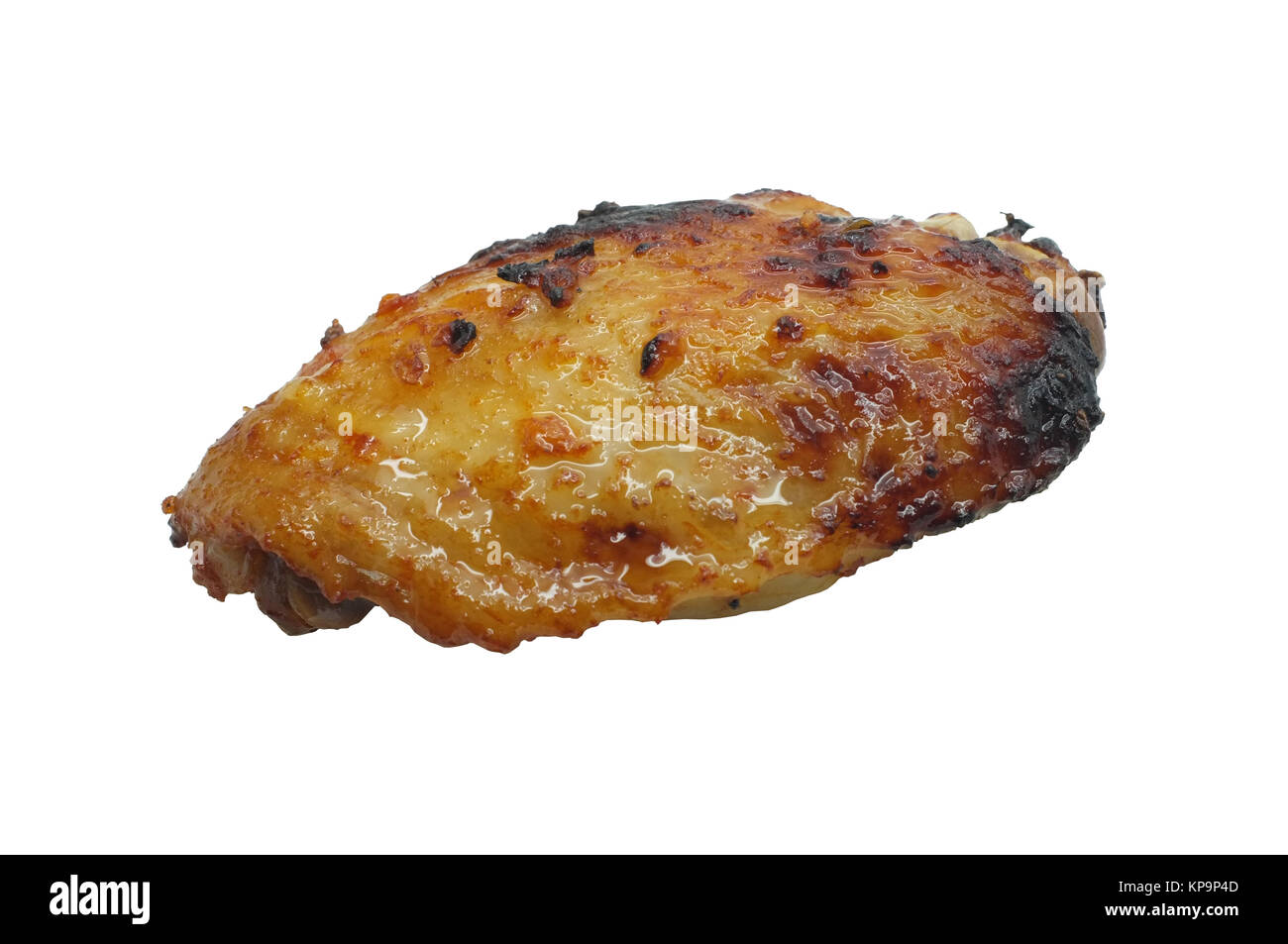 One grilled chicken wing isolated on white background Stock Photo - Alamy