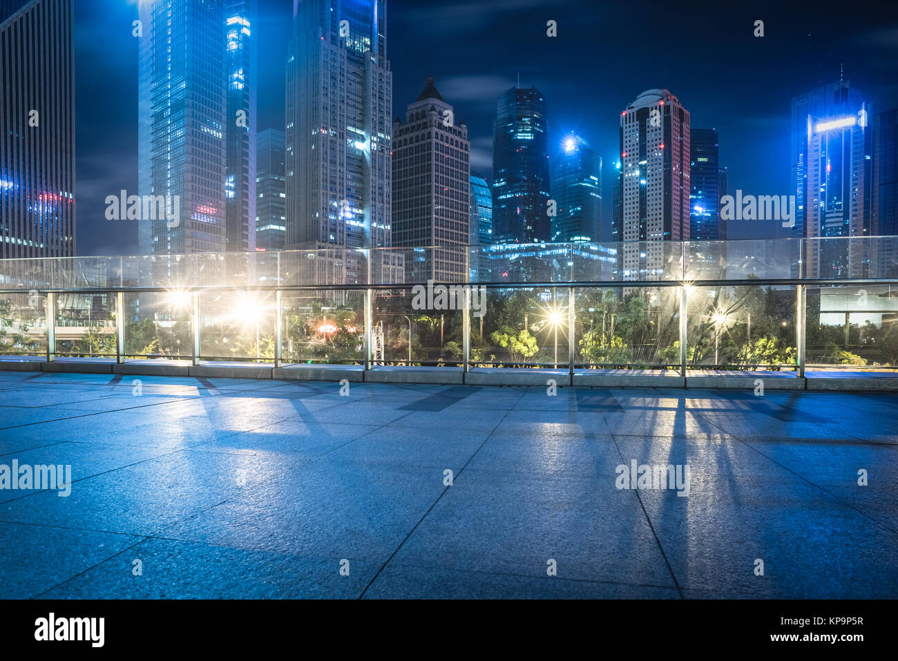 empty brick floor front of modern building in Shanghai Stock Photo - Alamy