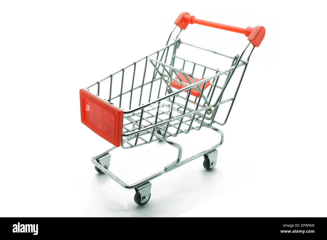 Empty shopping cart, side view, on white background Stock Photo - Alamy