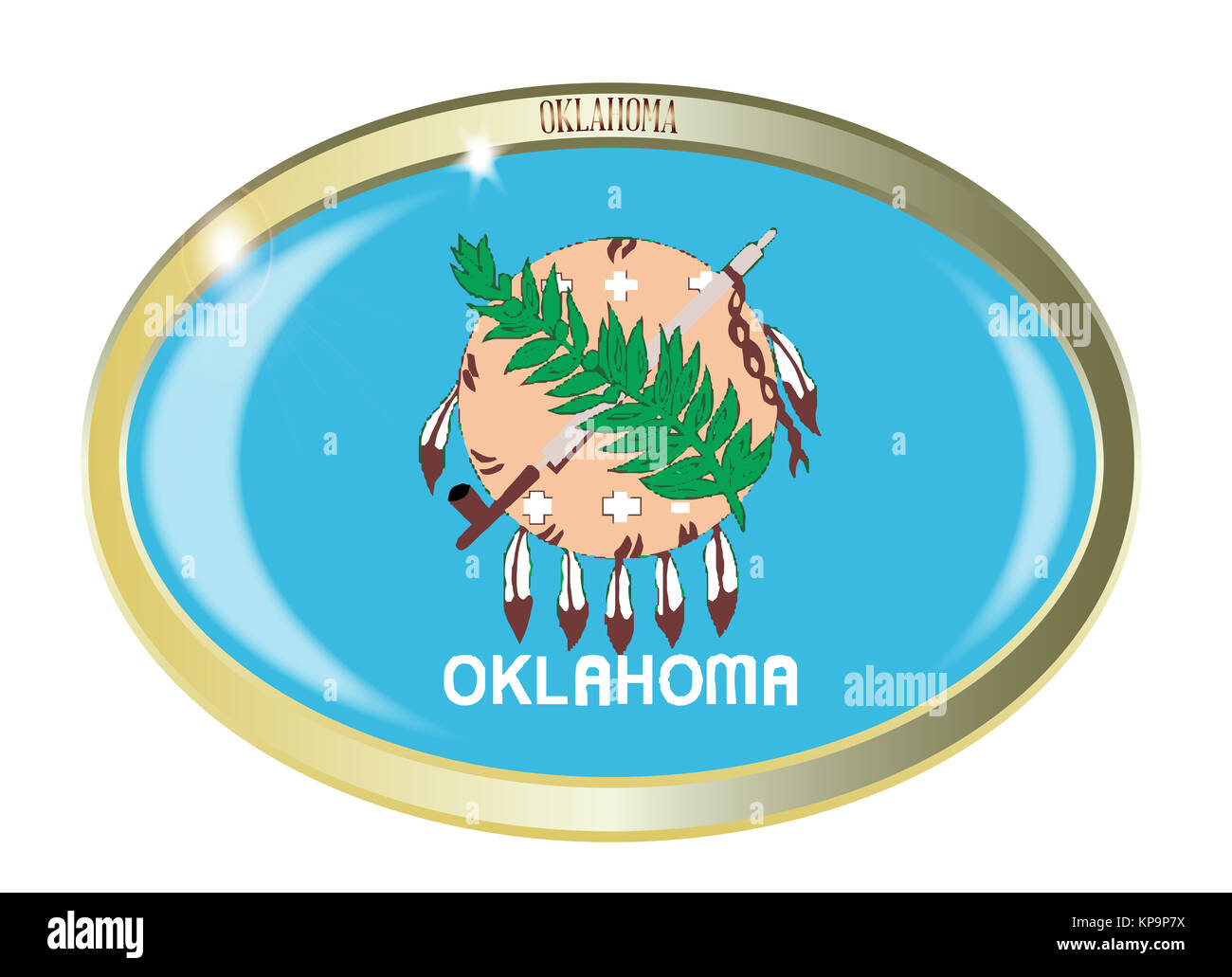 Oklahoma State Flag Oval Button Stock Photo - Alamy