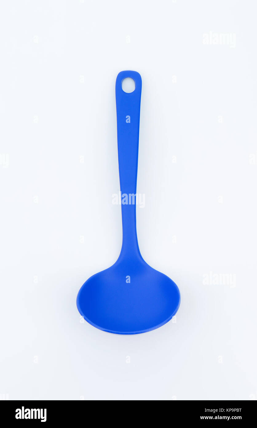 Blue plastic ladle Stock Photo - Alamy
