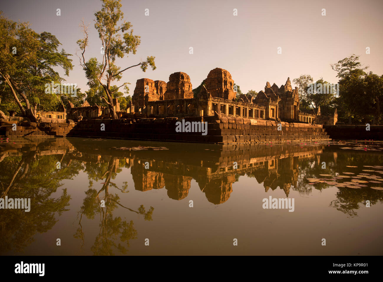 the Khmer Temple Ruins of the Prasat Muang Tam south of the city of ...