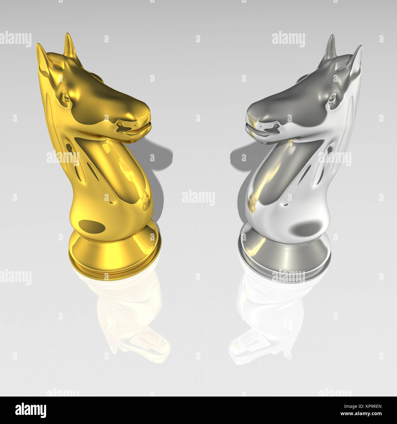 3d two color chessman as knight Stock Photo - Alamy