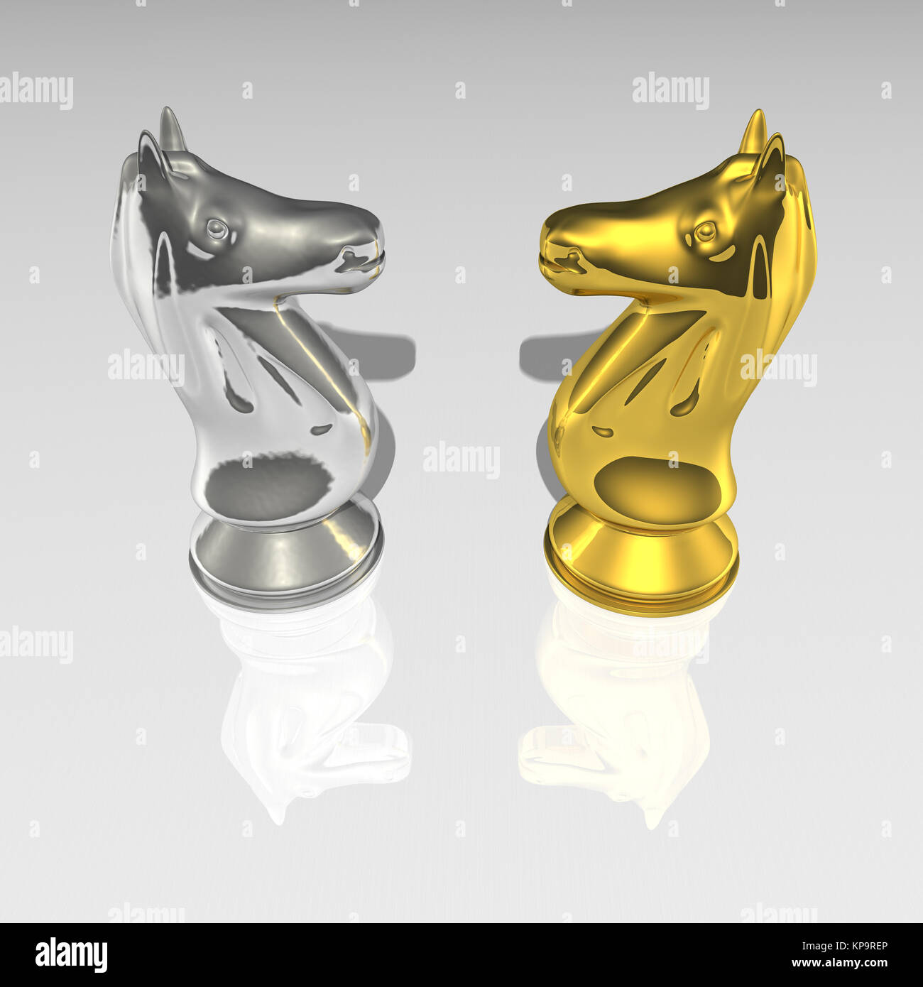 3d two color chessman as knight Stock Photo - Alamy