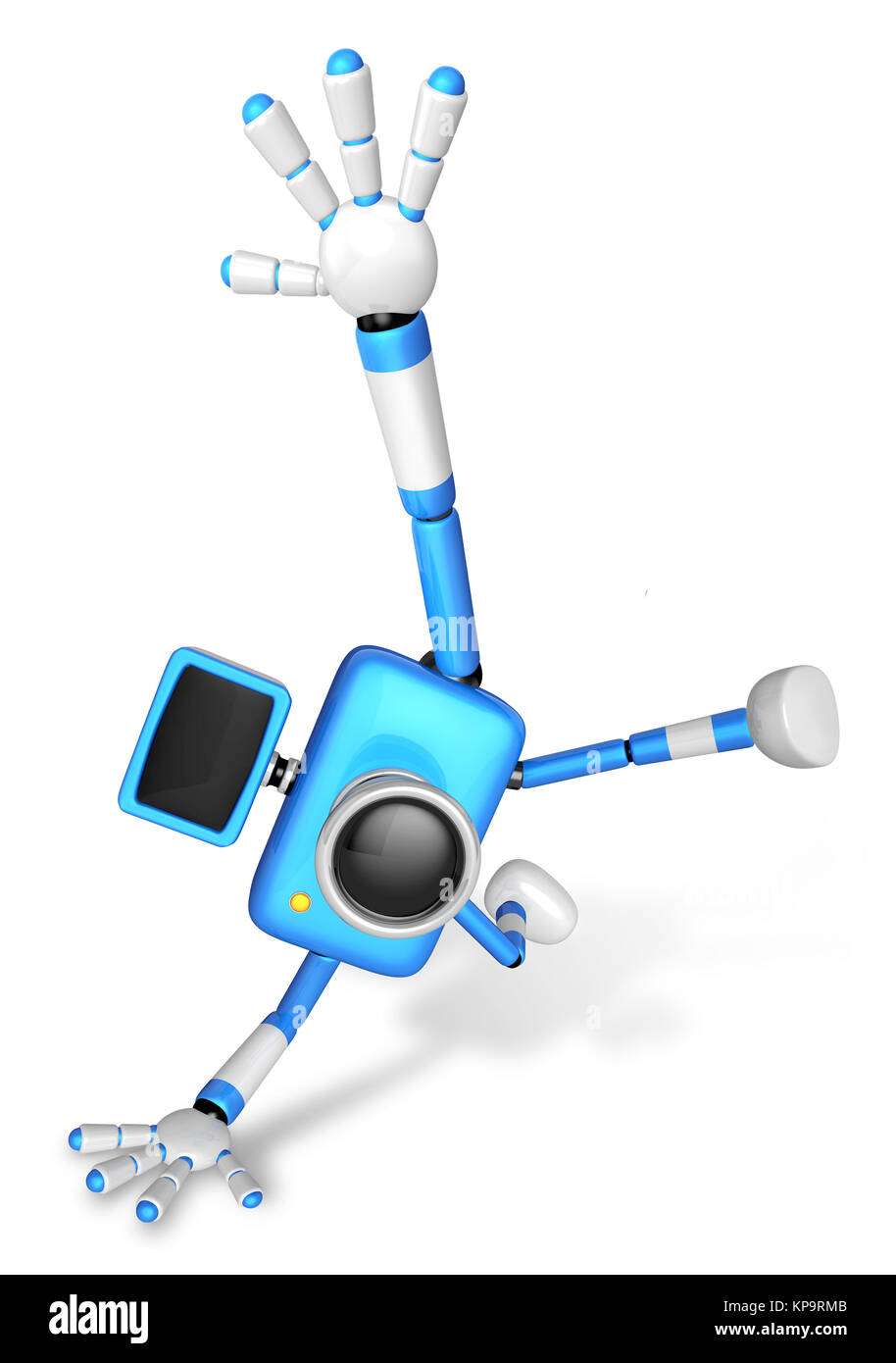 Blue Camera Character in Powerful camera to a photo shoot. Create 3D ...