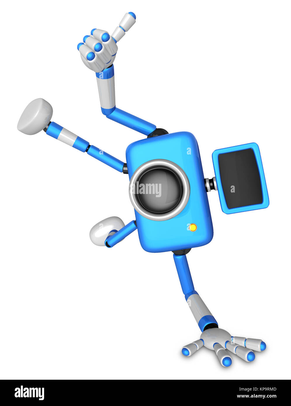 Blue Camera Character in Powerful camera to a photo shoot. Create 3D ...