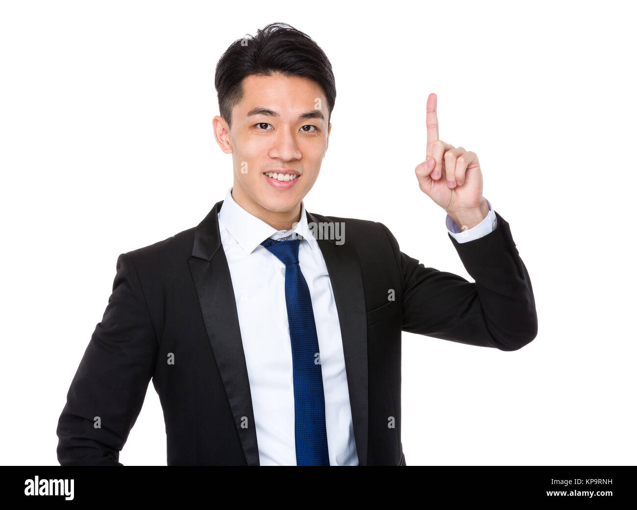 Businessman with finger point up Stock Photo - Alamy