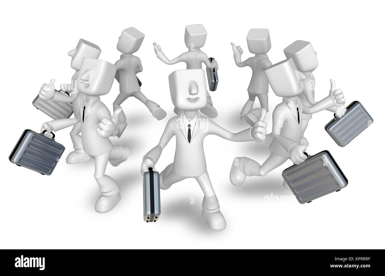 Businessman carrying a briefcase running. 3D Sales Man Character Stock ...