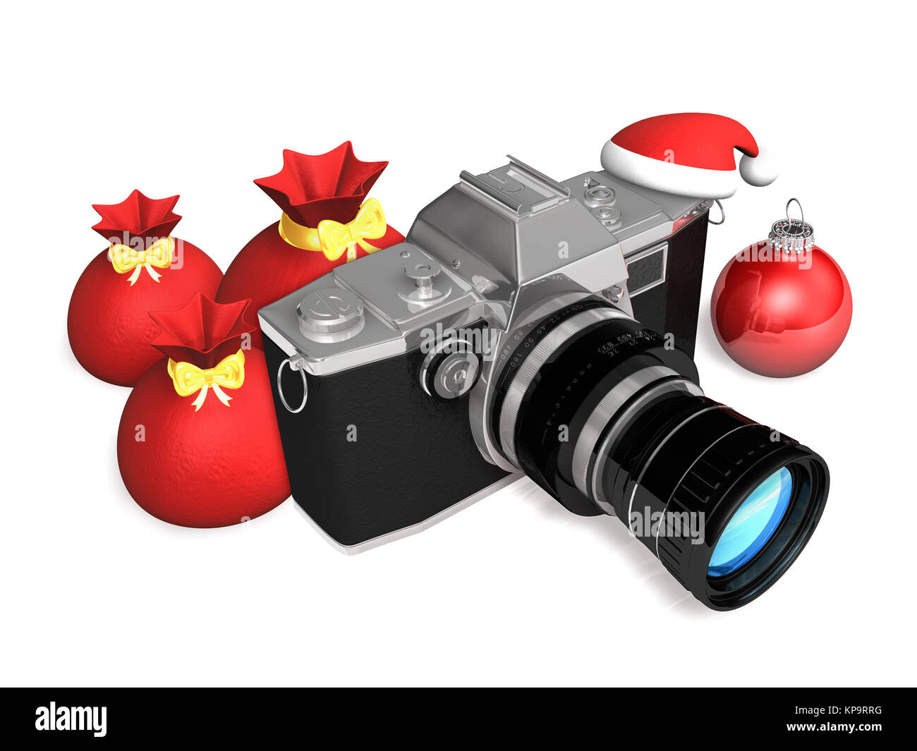 camera and sack for christmas party Stock Photo - Alamy