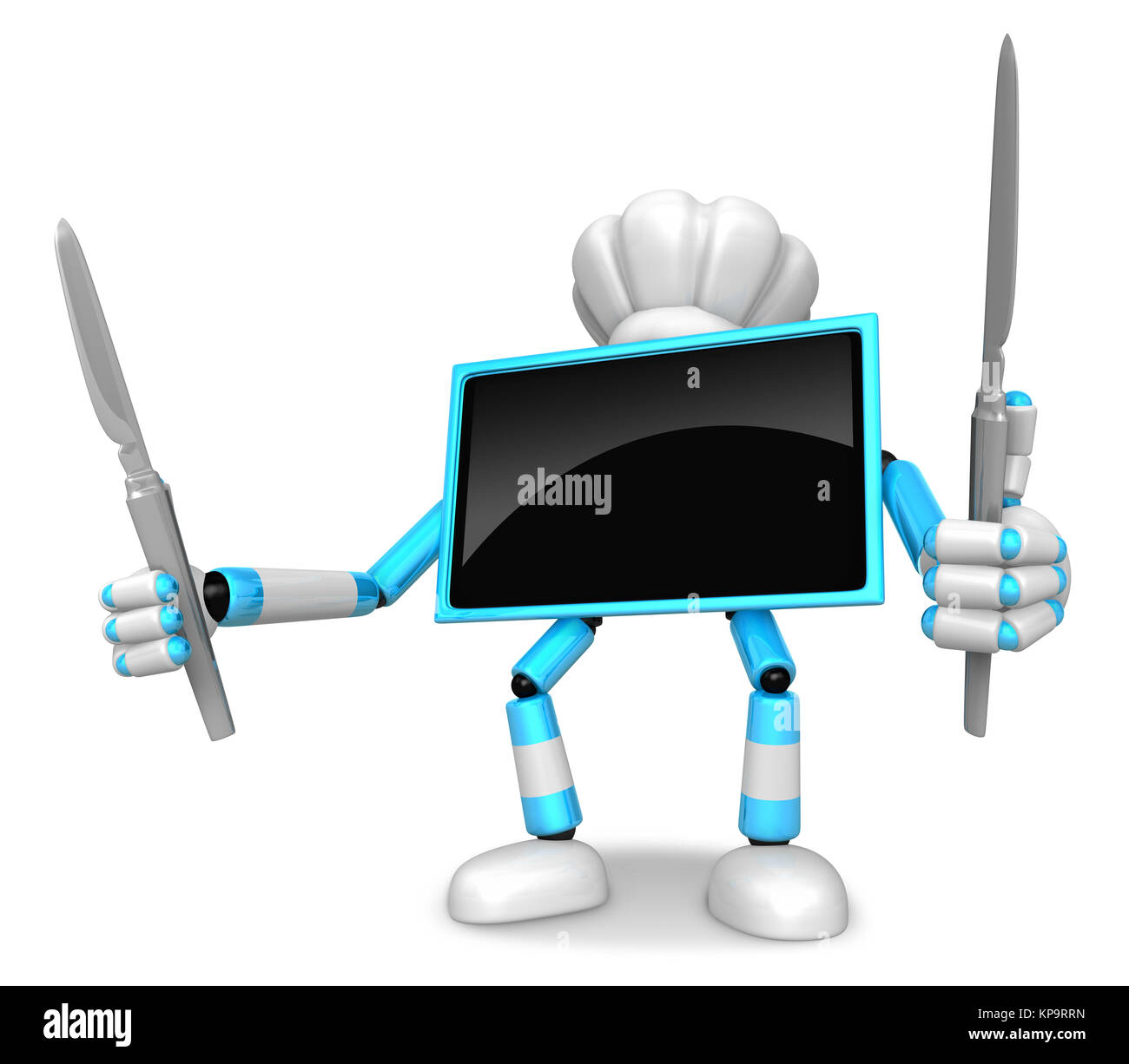 Chef Cyan TV Character right hand, Fork in the left hand holding a ...