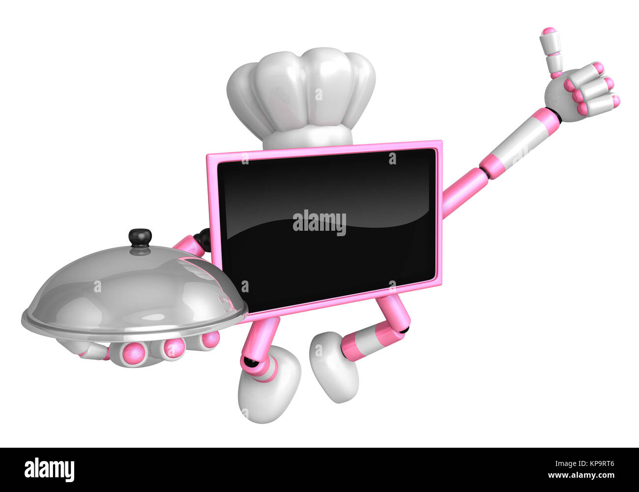 Chef pink TV Mascot the right hand best gesture and the right hand is ...