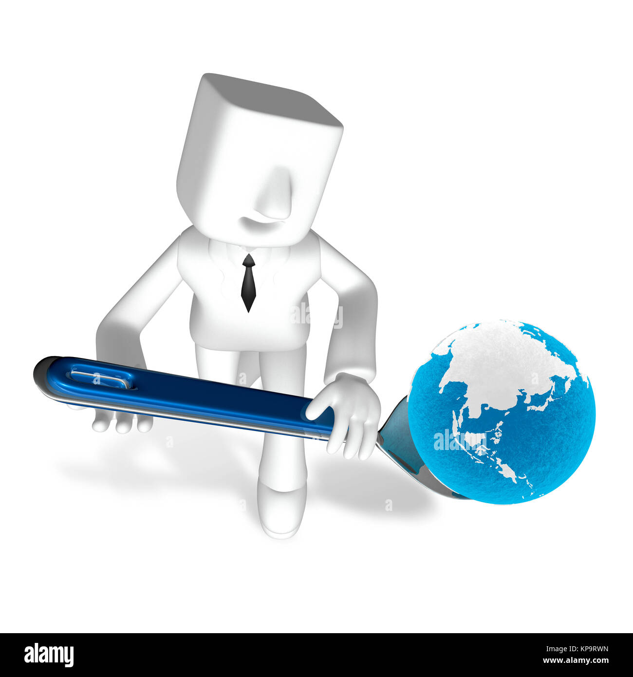 creative 3d business man dinner Stock Photo - Alamy