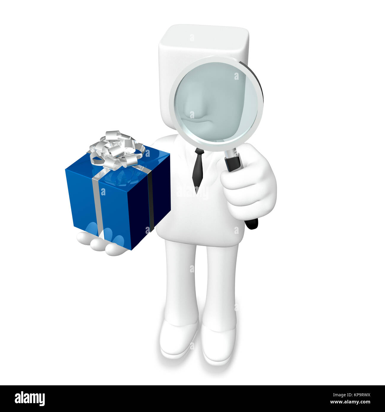 creative 3d business man gift Stock Photo - Alamy