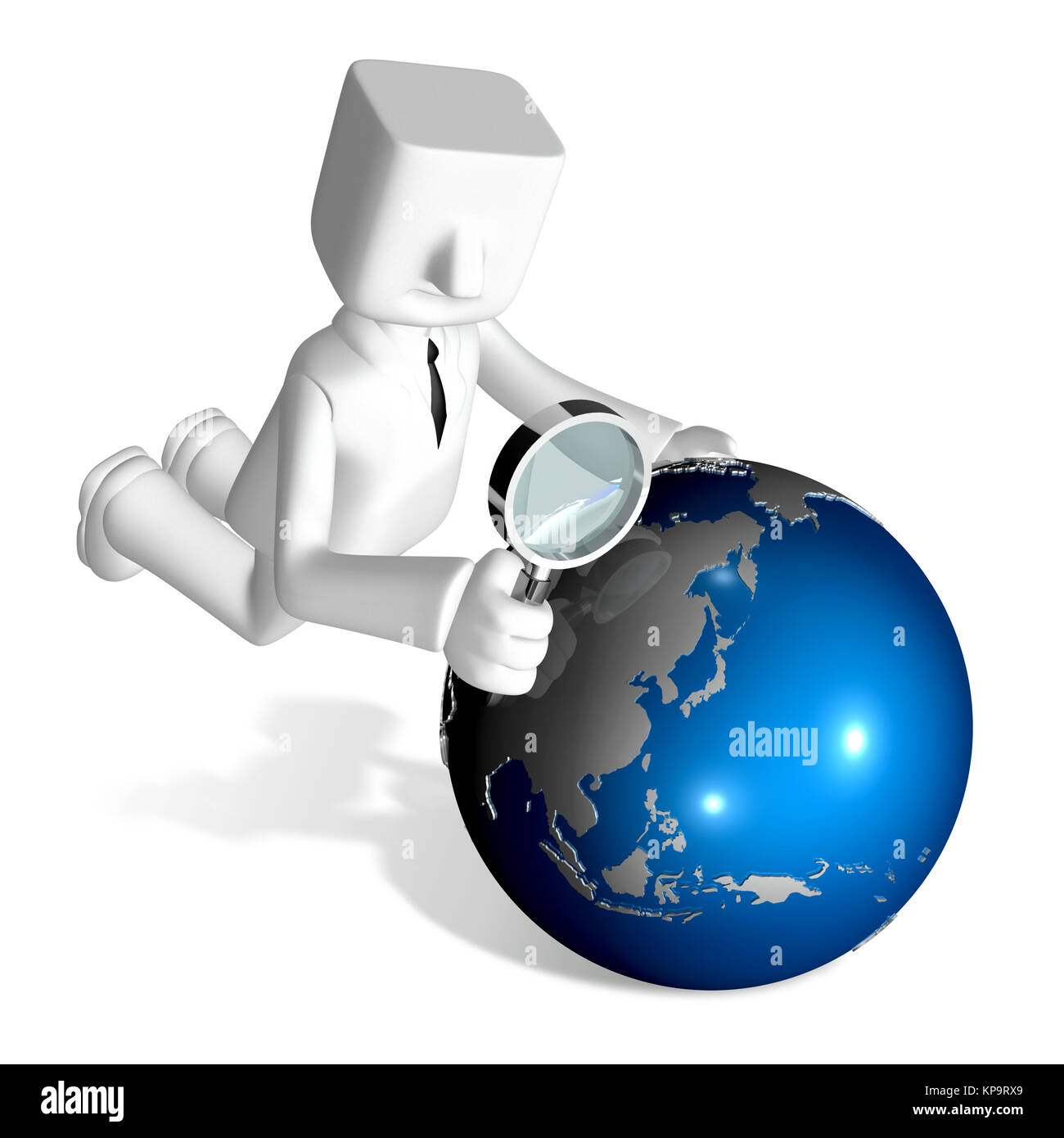 creative 3d business man observing Stock Photo - Alamy