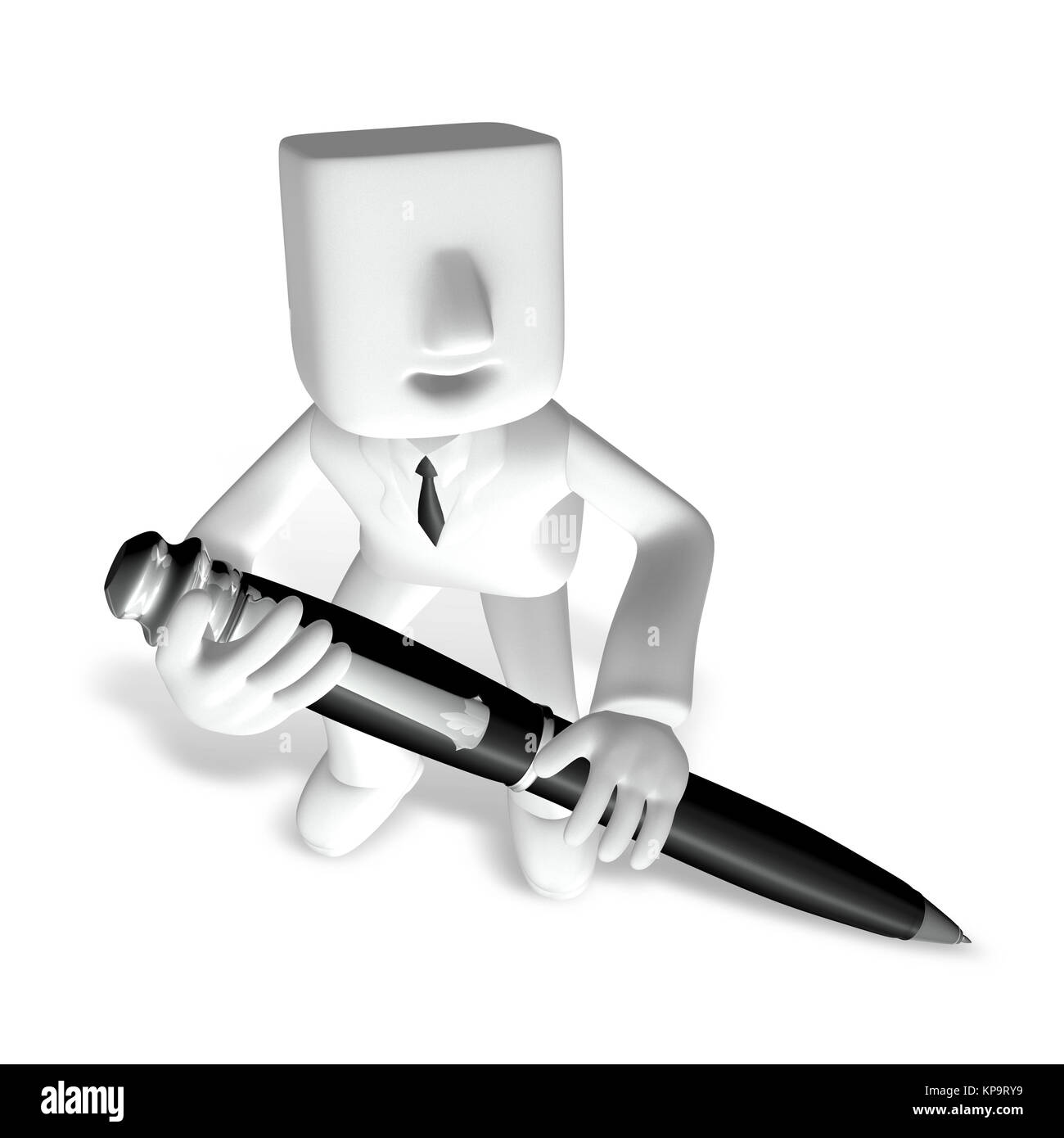 creative 3d business man writing Stock Photo - Alamy