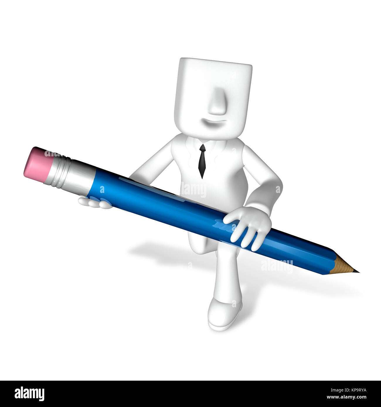 creative 3d business man writing Stock Photo - Alamy