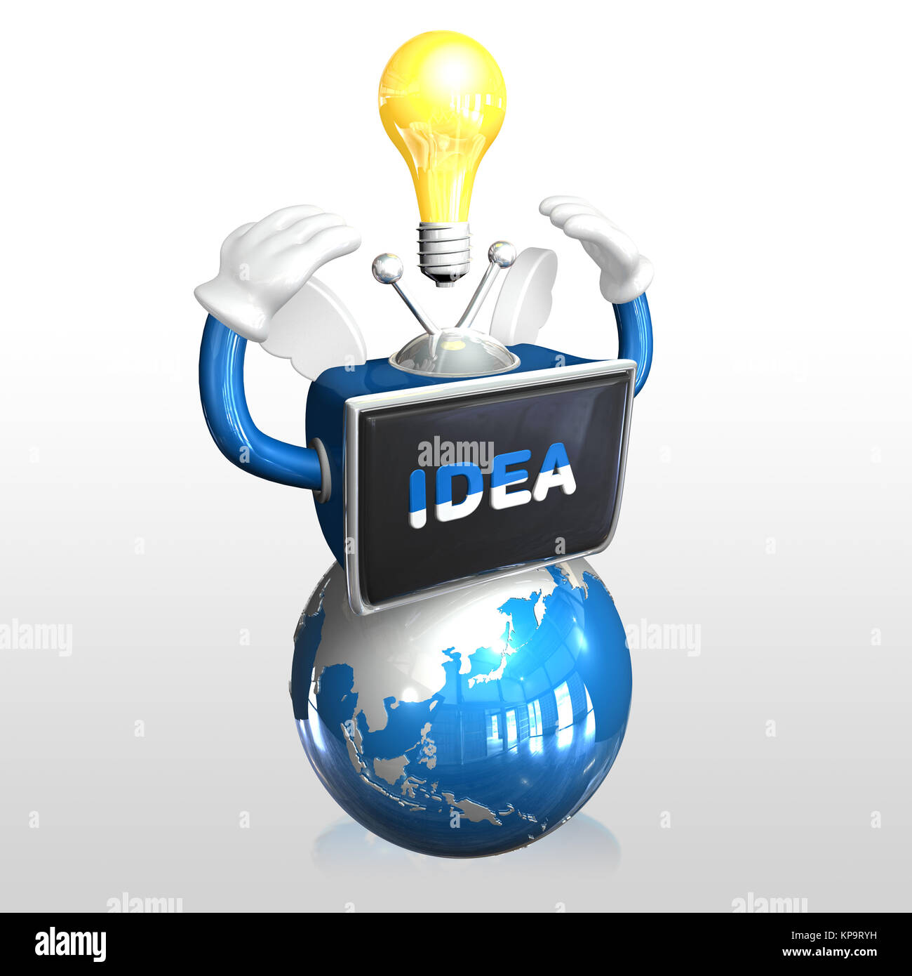 creative 3d television man Stock Photo - Alamy