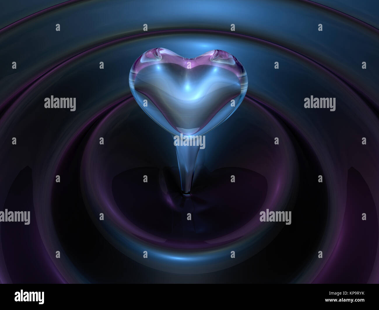 crystal 3d clear heart soaring upwards water Stock Photo - Alamy