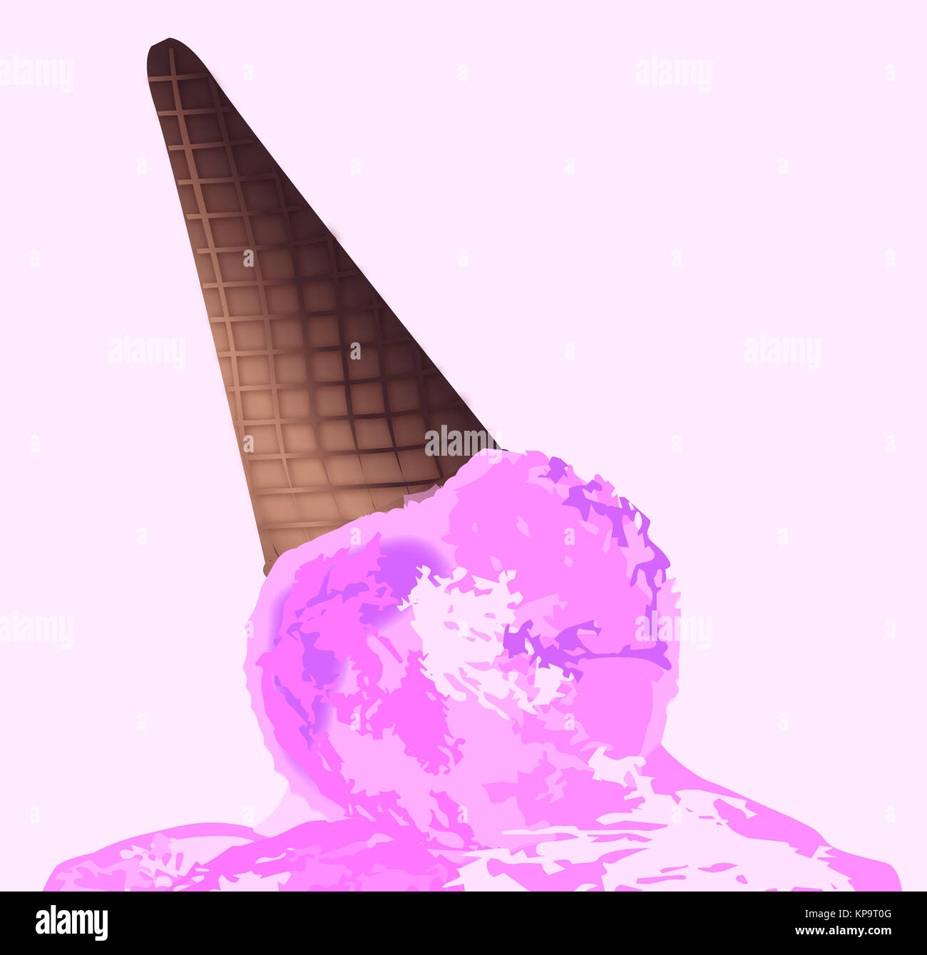 Fallen Ice Cream Cone Stock Photo - Alamy