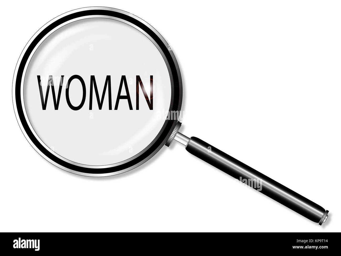 Woman Magnifying Glass Stock Photo - Alamy