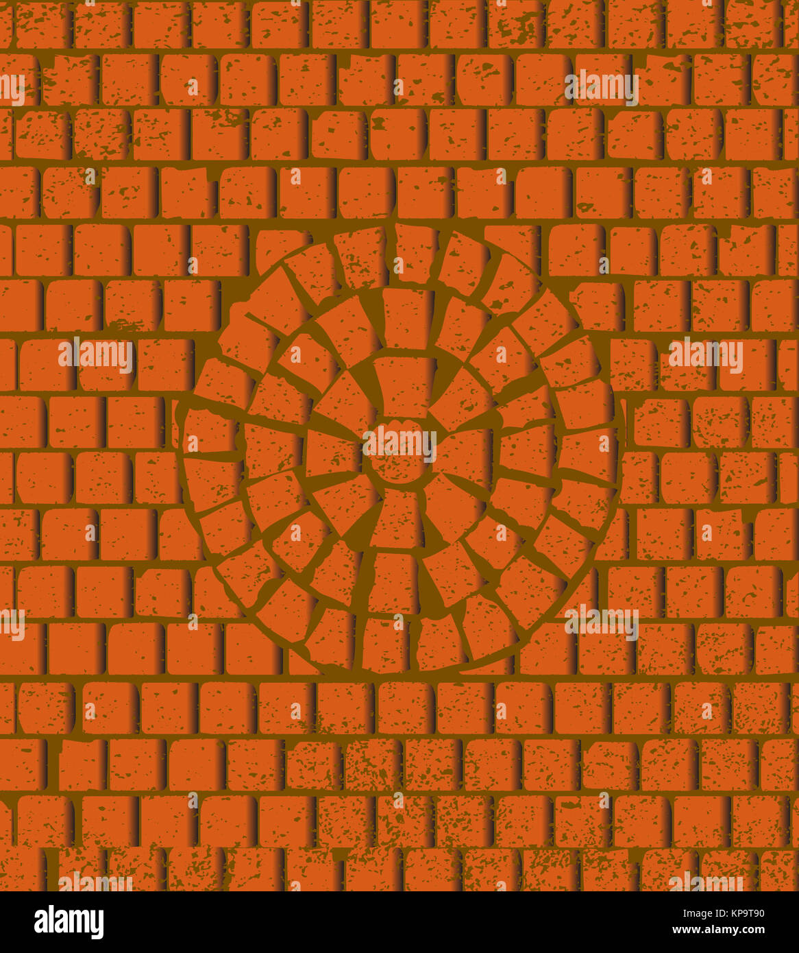 Circle Brick Wall Pattern Stock Photo - Alamy