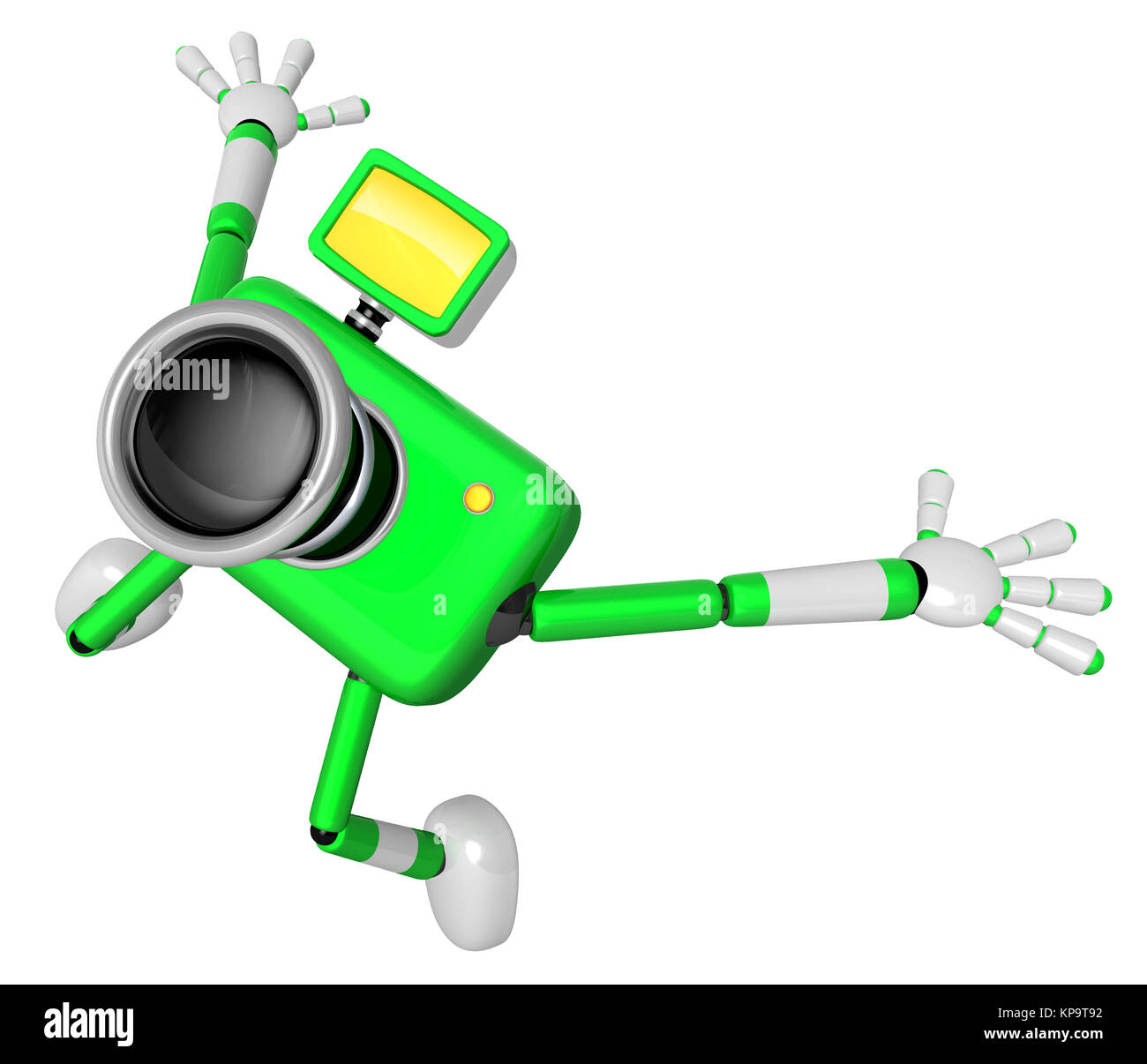The Green Camera Character in Dynamic photos of the jump shot camera ...