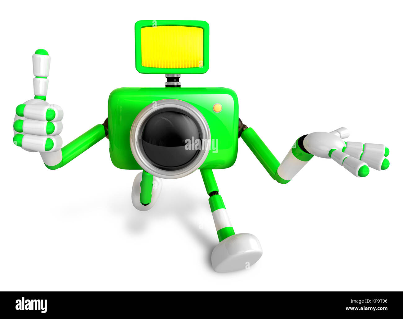 The Green Camera Character Taking the right hand is the best gesture ...